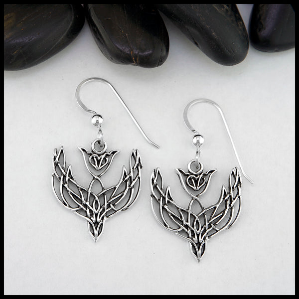 Celtic Dove Pendant and Earring Set in Silver | Walker Metalsmiths