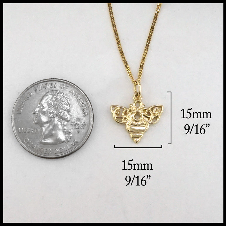 Small Celtic Bee Pendant in 14K Gold – Walker Metalsmiths