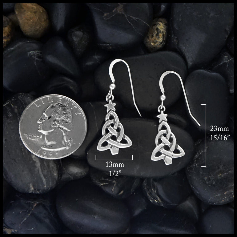 Celtic Christmas Tree Drop Earrings in 14K Gold – Walker Metalsmiths