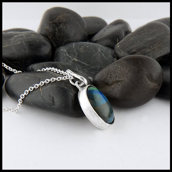 Azurite Malachite Drip Pendant | Walker Metalsmiths